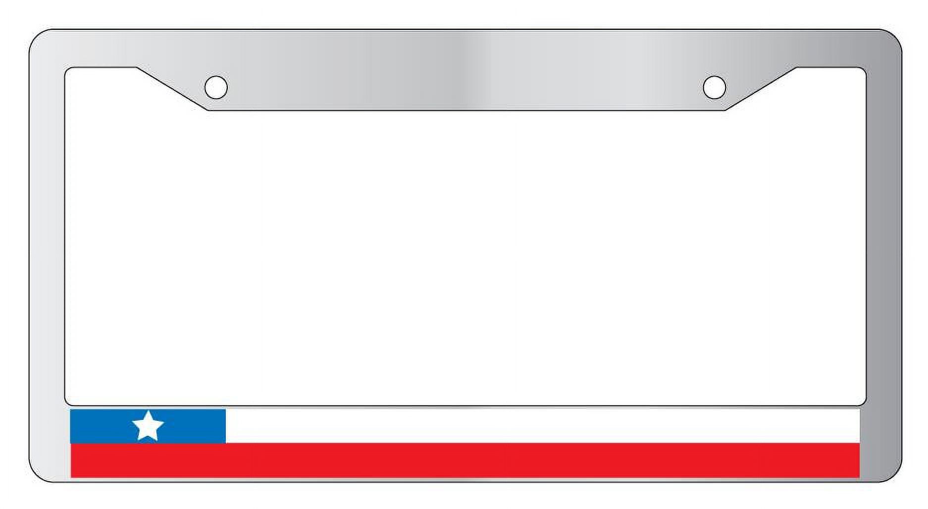 Chile World Flag Chrome Plastic License Plate Frame - Walmart.com