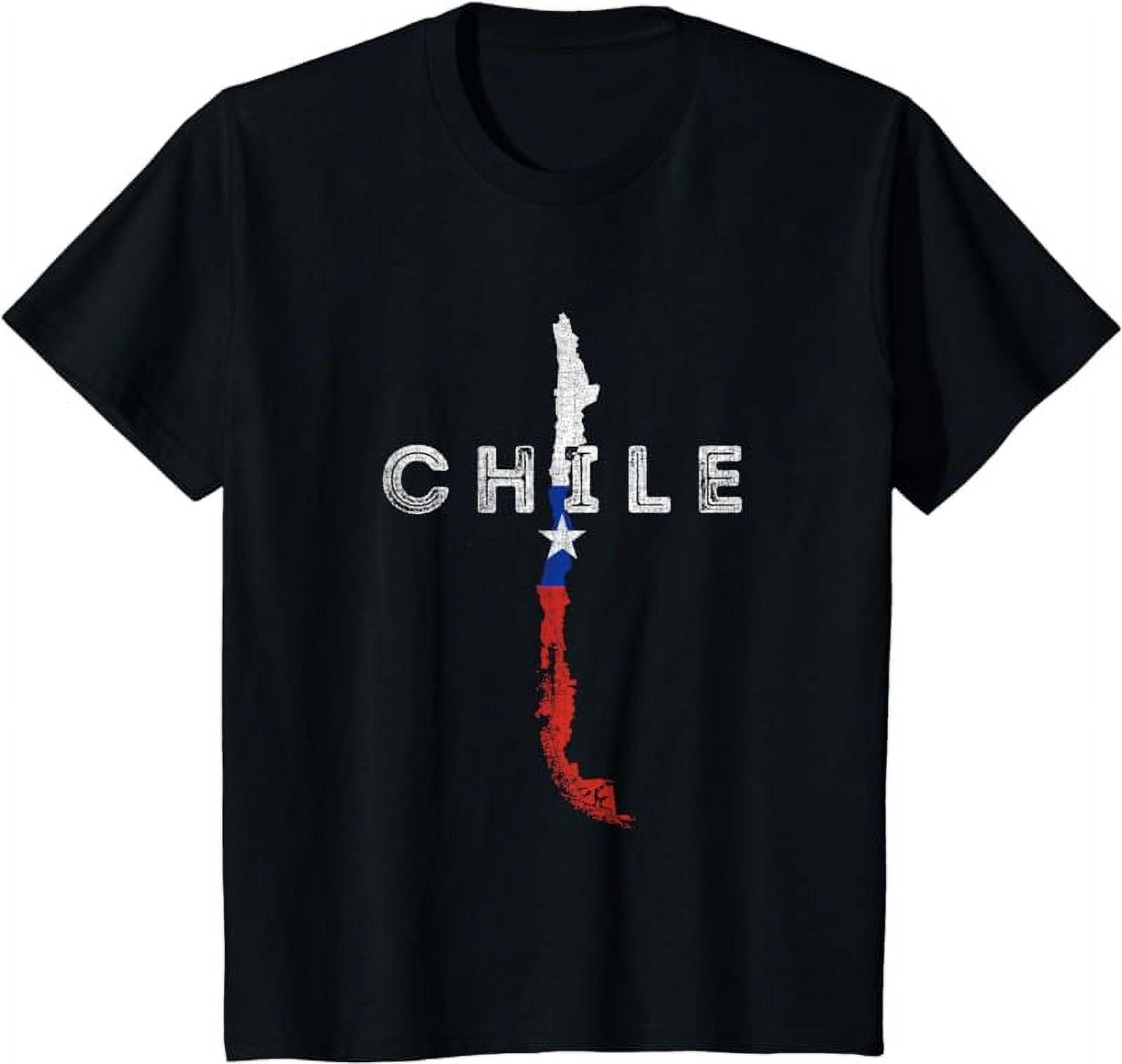 Chilean Map and Flag - Distressed Chile Souvenir T-Shirt - Walmart.com