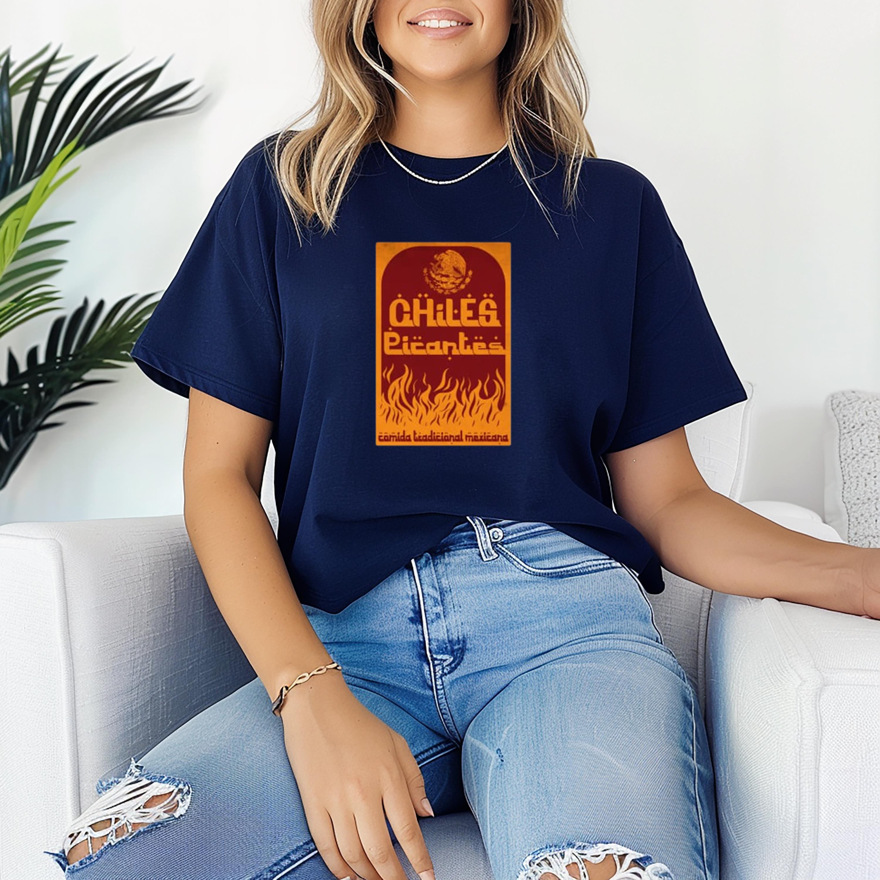 Chiles Picantes Vintage Retro Hot Peppers Mexican Unisex T-Shirt up to ...