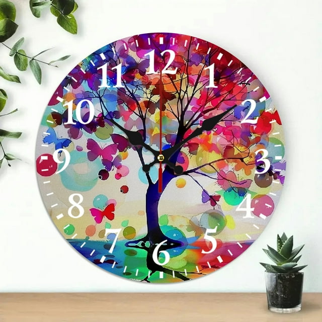 Chilfamy 10 Inch Psychedelic Art Theme Wooden Wall Clock for Home Decor 10x10in - Walmart.com