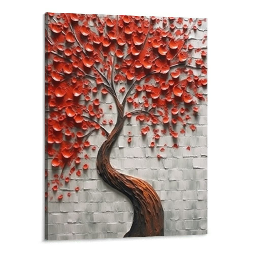 Chilfamy - 16x20 Inch Red Flower Trees Canvas Modern Home Wall ...
