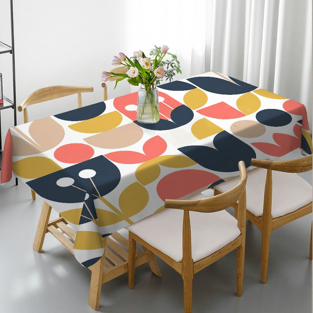 Chilfamy 1pc Abstract Tulip Shapes Pattern Print Rectangle Dining ...