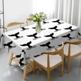 Chilfamy 1pc Black Whale Tails Pattern Print Rectangle Dining ...