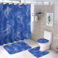 Chilfamy 4PCS Blue Jellyfish Pattern Waterproof Shower Curtain Sets ...