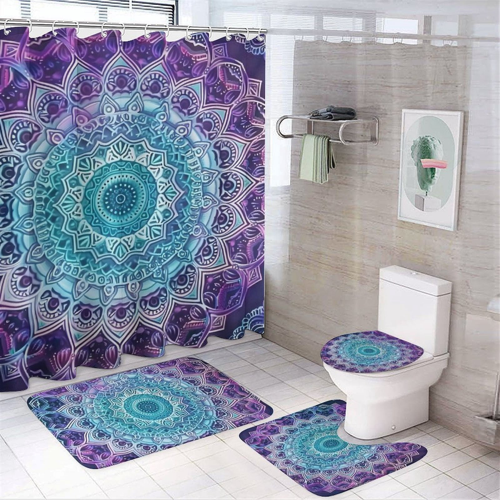 Chilfamy 4PCS Mandala Psychedelic Neon Sacred Geometry Waterproof ...