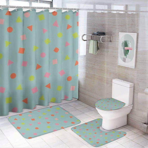 Chilfamy 4PCS Minimalist Geometric Shape Pattern Waterproof Shower ...