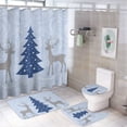 Chilfamy 4PCS Reindeers With Christmas Tree Waterproof Shower Curtain ...