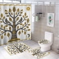 Chilfamy 4PCS Sacred Tree With Birds Waterproof Shower Curtain Sets ...