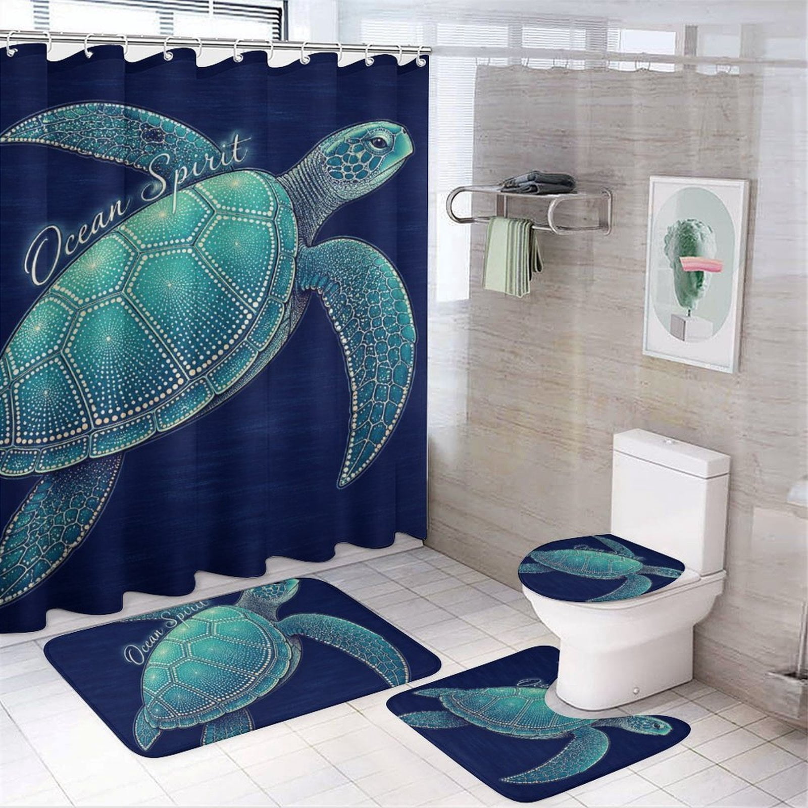 Chilfamy 4PCS Sea Turtle Ocean Spirit Marine Art Design Waterproof ...