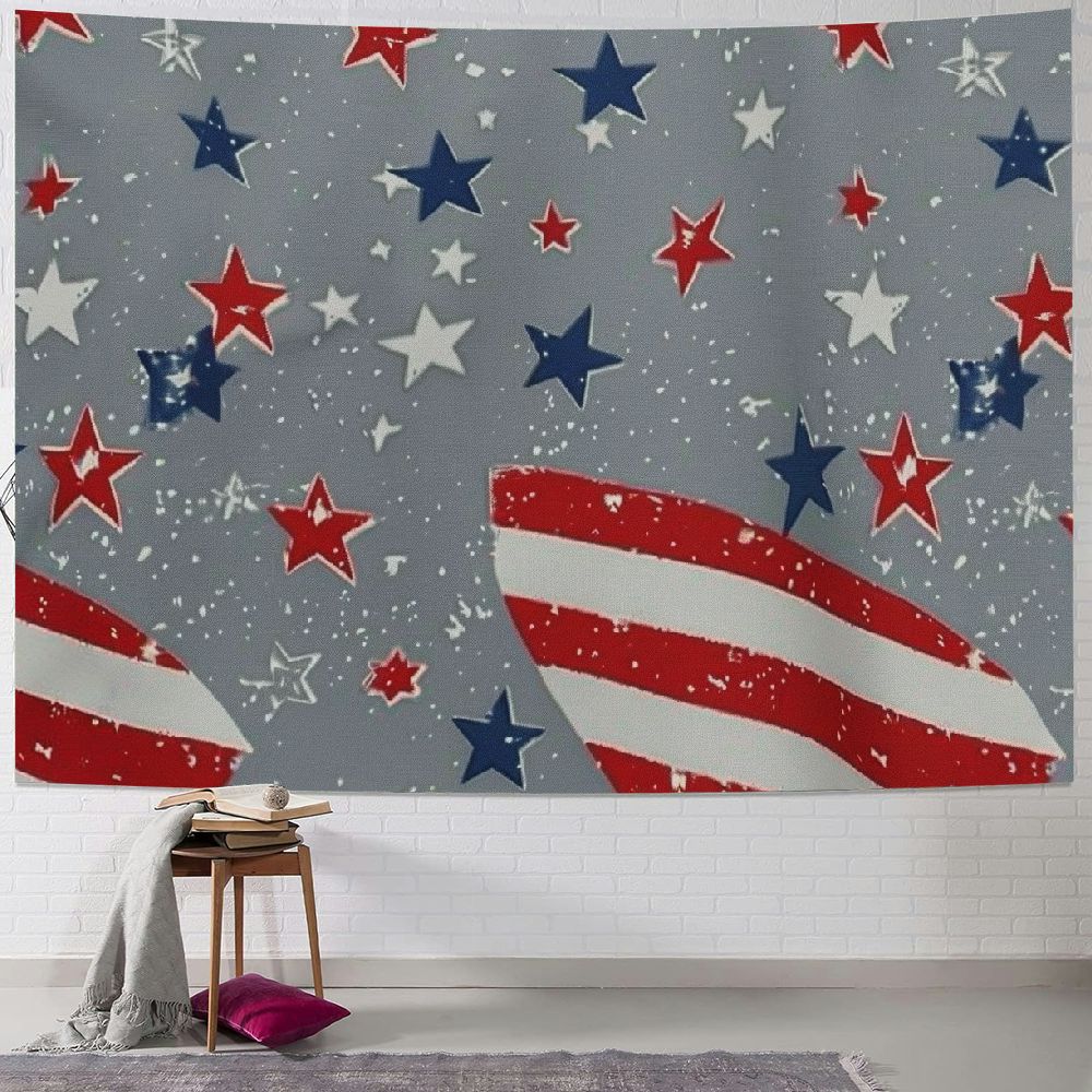 Chilfamy 4th of July Tapestry Wall Hanging American Flag Tapestries ...