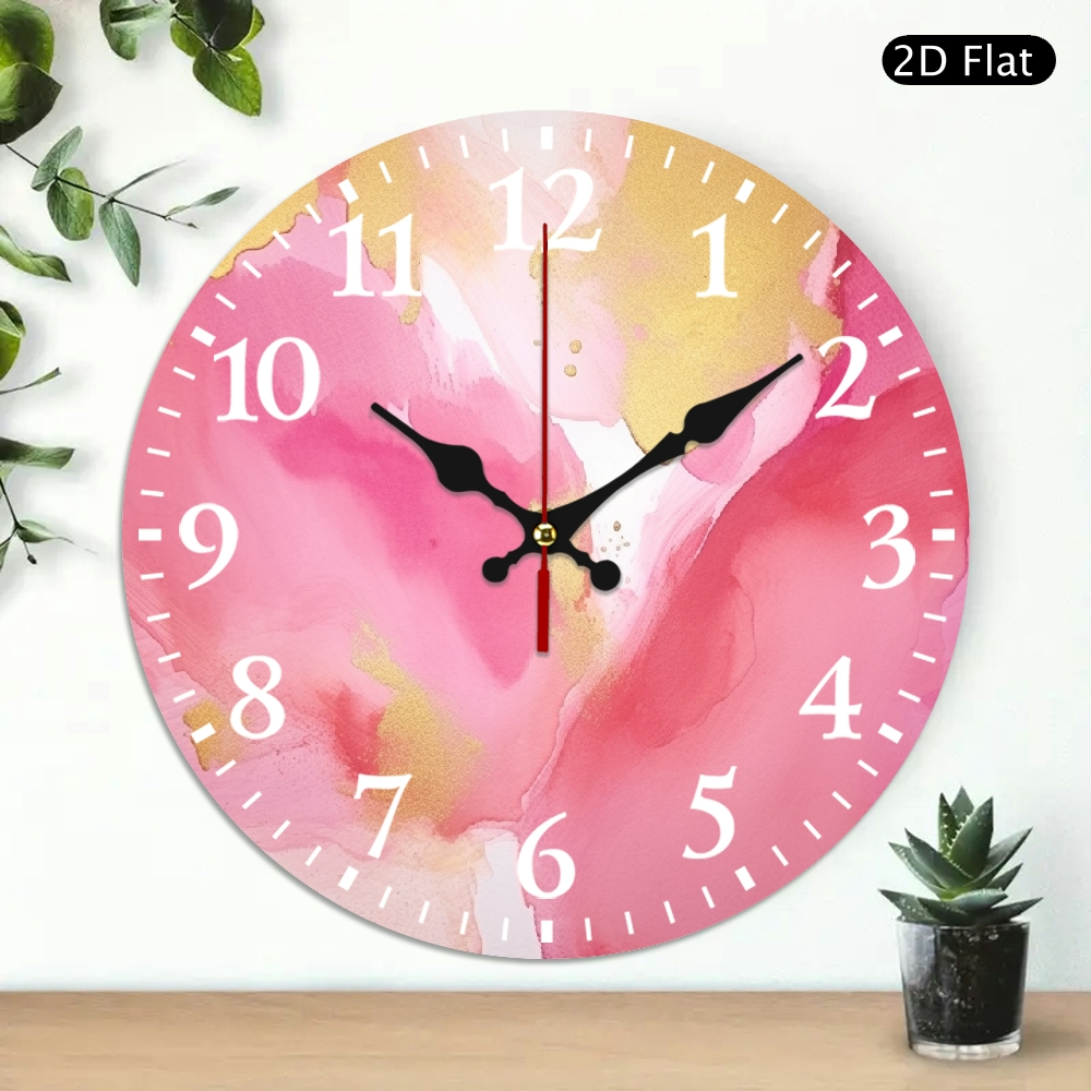 Chilfamy Abstract Brush Strokes Watercolor Painting Theme Round Wooden ...