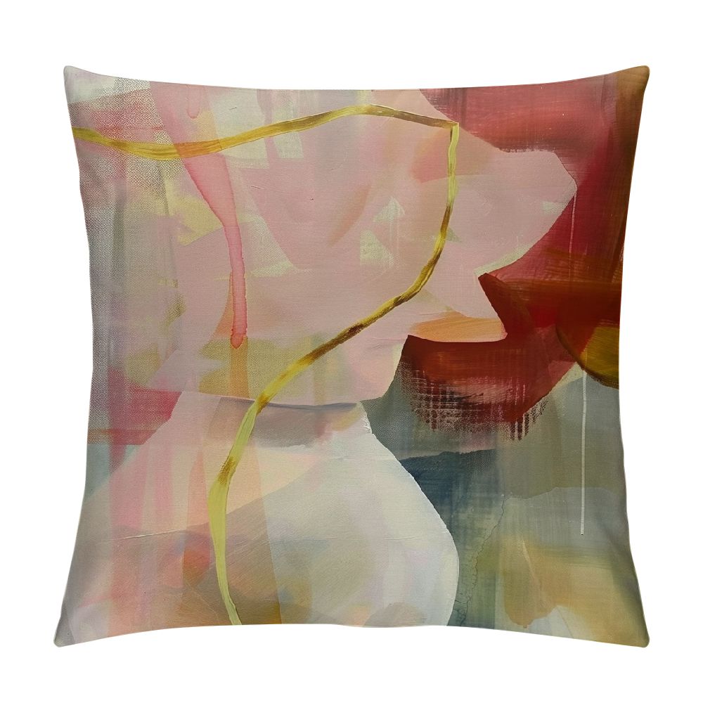 Chilfamy Abstract Pillow Covers Gold Yellow Orange Red Abstract Art ...