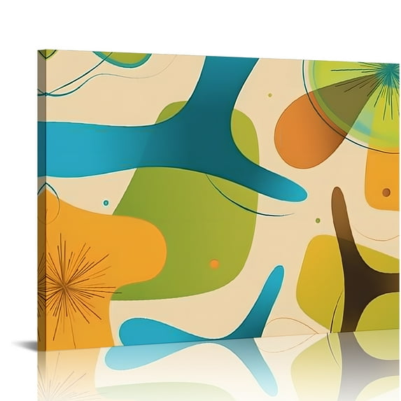 Chilfamy Abstract Shapes Curves Patterns Canvas Art Wall Decor 16x12in ...
