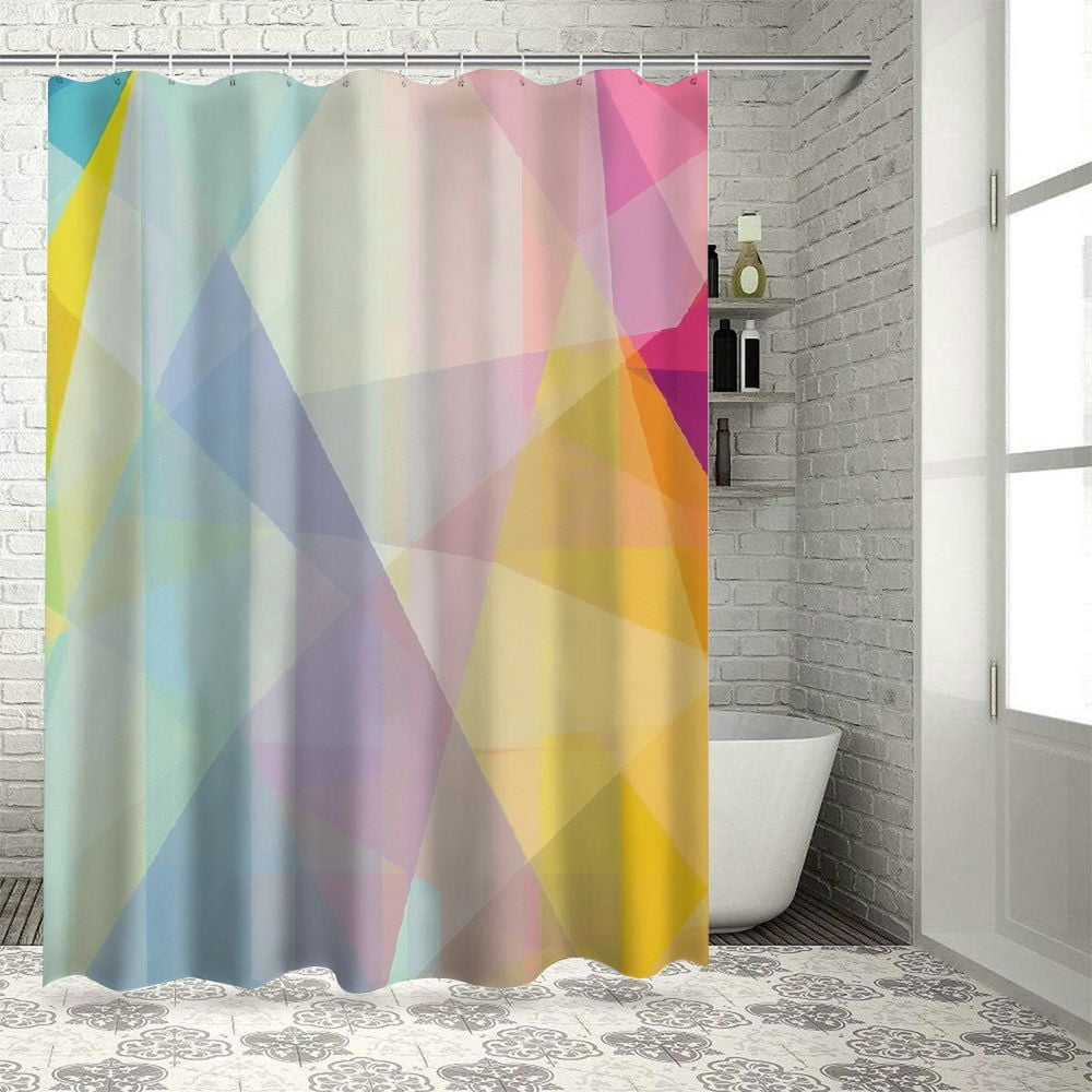 Chilfamy Abstract Shower Curtain, Pale Modern Rainbow Ombre Colored ...