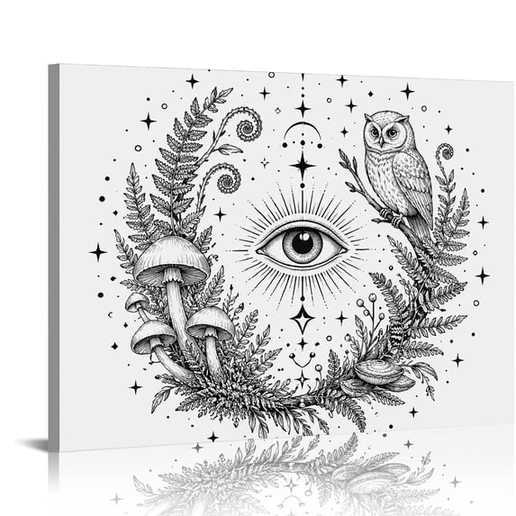Chilfamy All Seeing Eye With Owl Modern Wall Decor, Ready to Hang ...