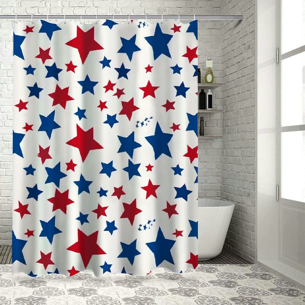 Chilfamy American Flag Shower Curtain 4th of July Independence Day ...