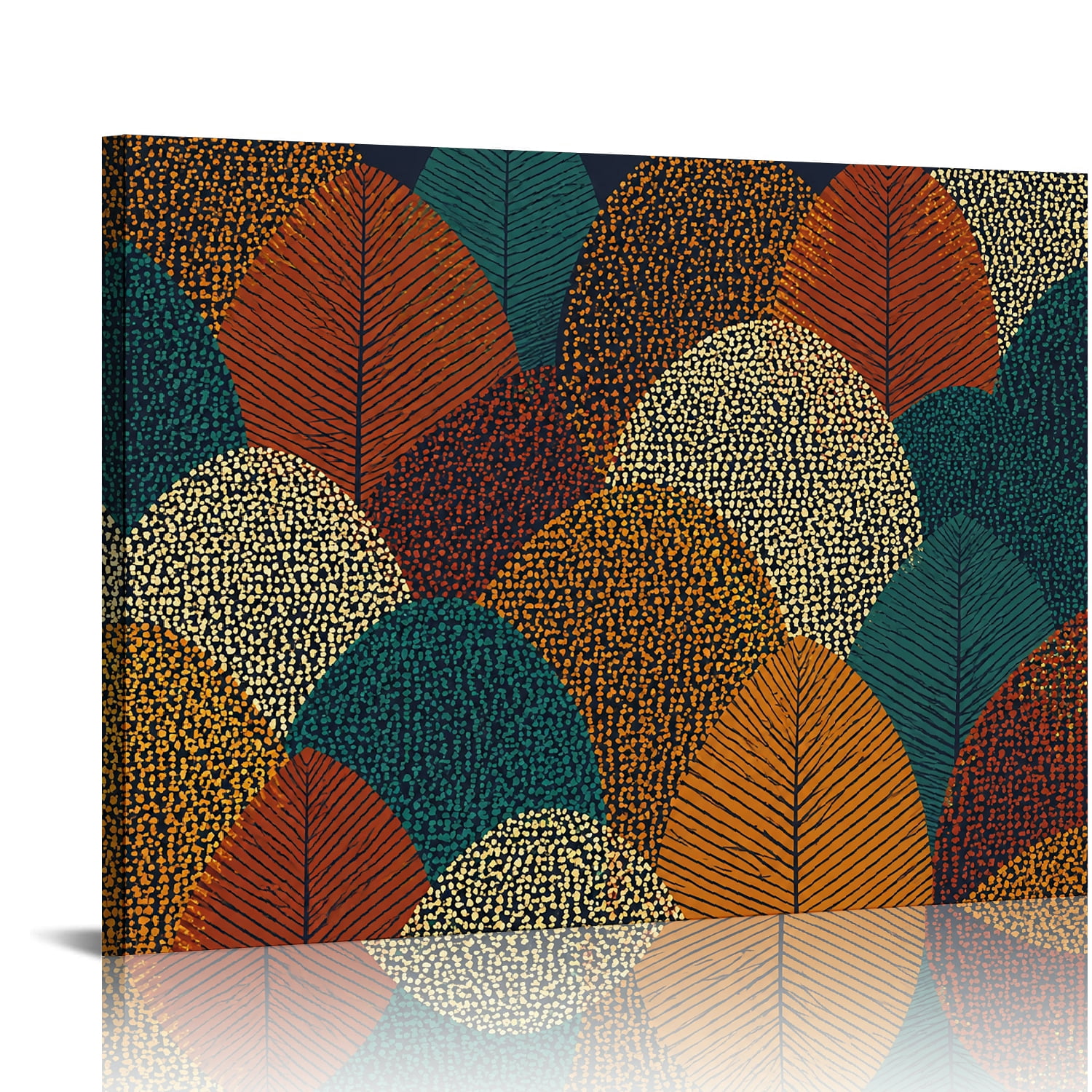Chilfamy Autumn Leaves Collage Wall Art Canvas Print, Modern Wall Decor ...