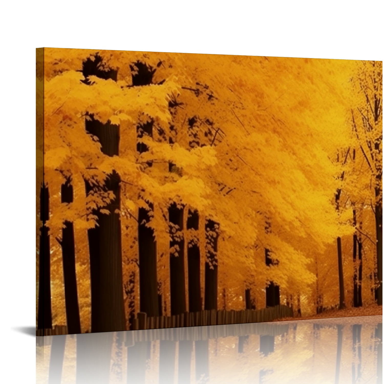 Chilfamy Autumn Leaves Wall Decor Canvas Art Ready To Hang Home Decor ...