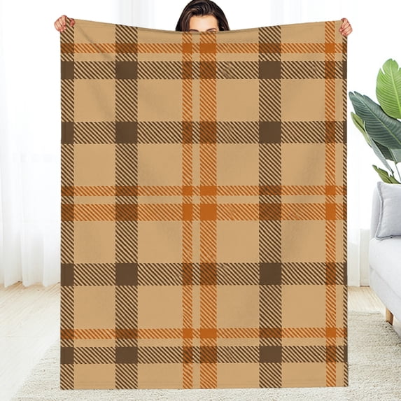 Chilfamy Autumn Plaid Beige Brown Orange Soft Pattern Decorative ...