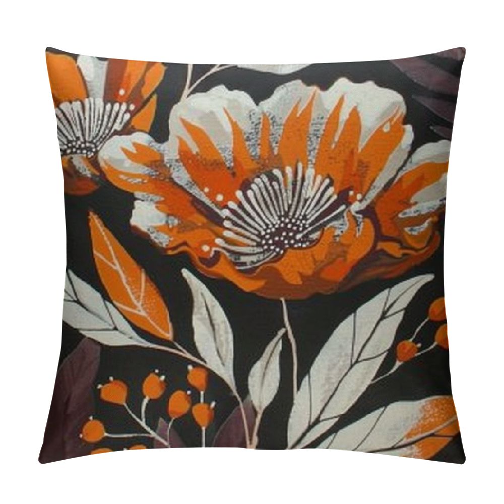 Chilfamy Autumn Throw Pillow Cushion Cover, Fall Season Bouquet Leaves ...