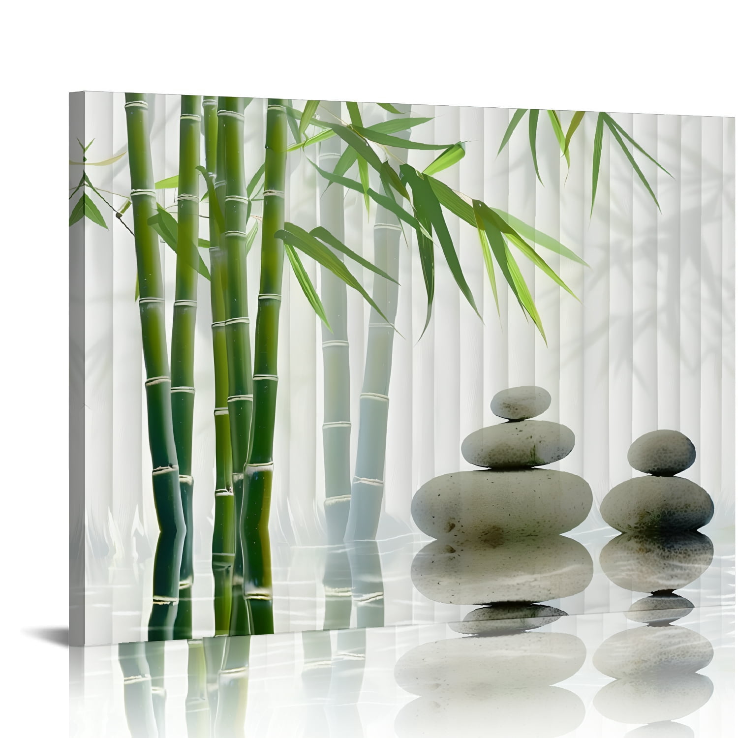 Chilfamy Bamboo Wall Decor Canvas Print Ready To Hang Home Art 16x12in ...