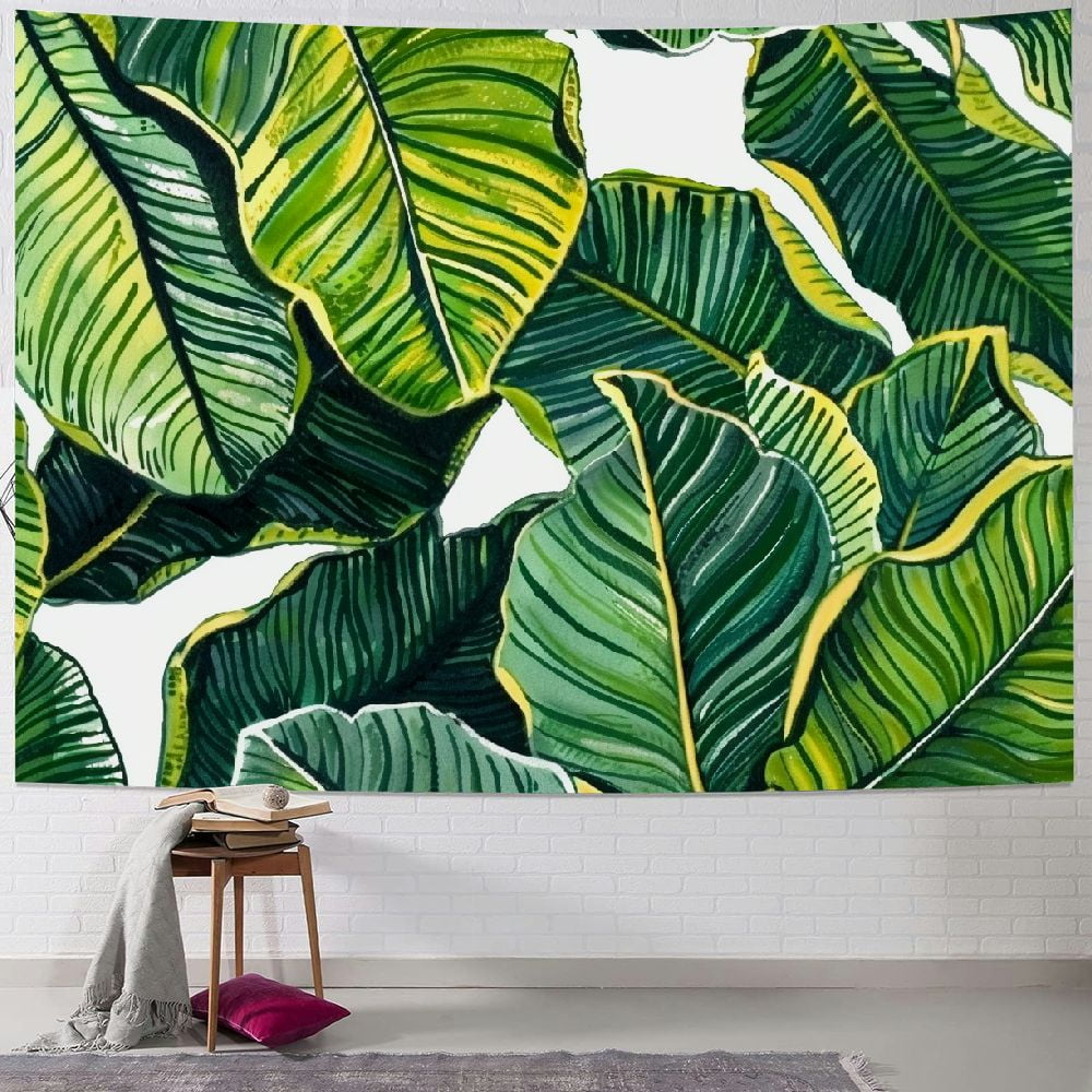 Chilfamy Banana Leaf Tapestry Wall Hanging Tropical Exotic Leaves ...