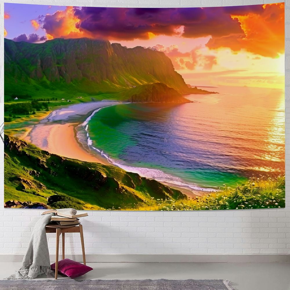 Chilfamy Beach Sunset Tapestry Forest Nature Landscape Tapestry Wall ...