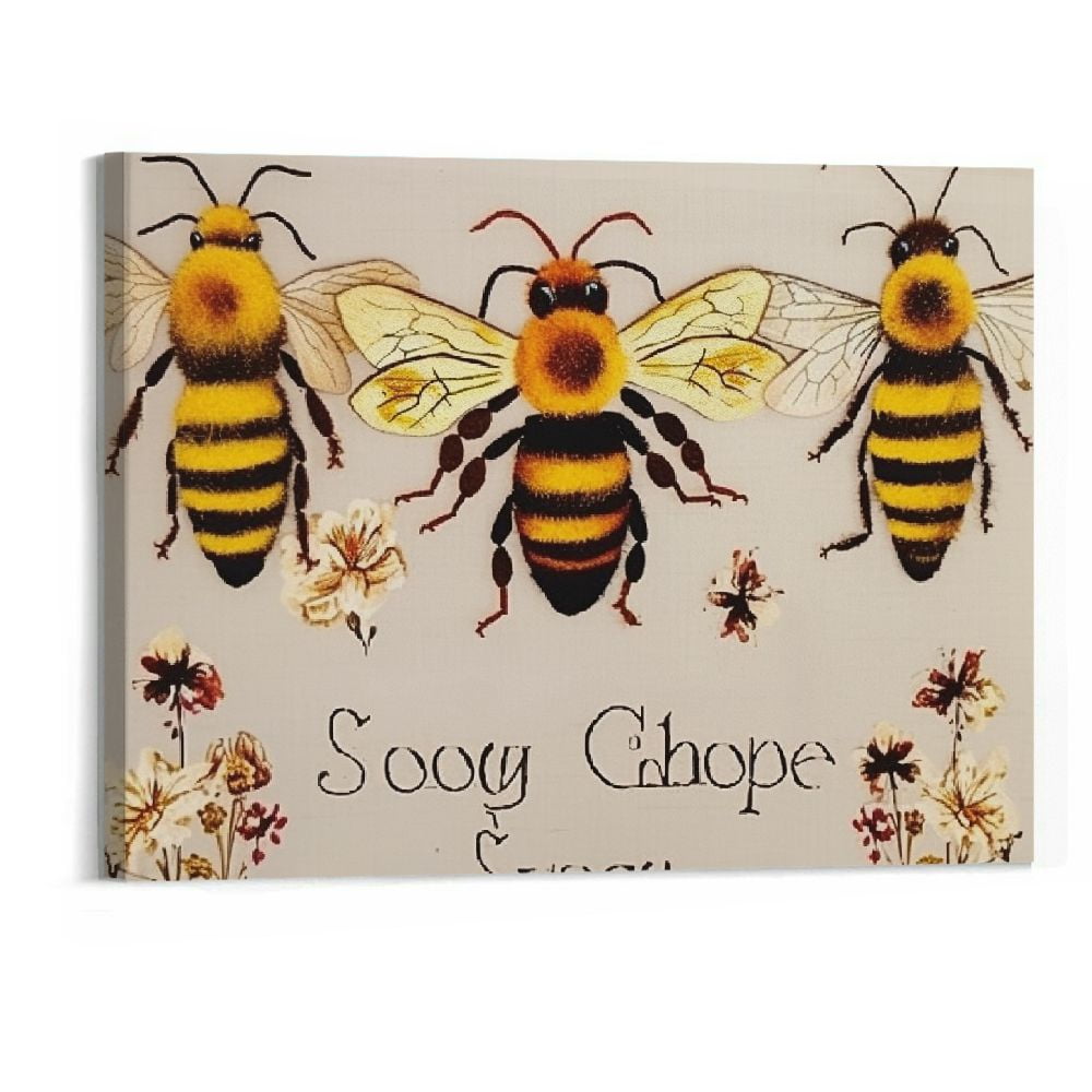 Chilfamy Bee Decor Wall Art Bee Pictures Wall Decor God Says You Are ...