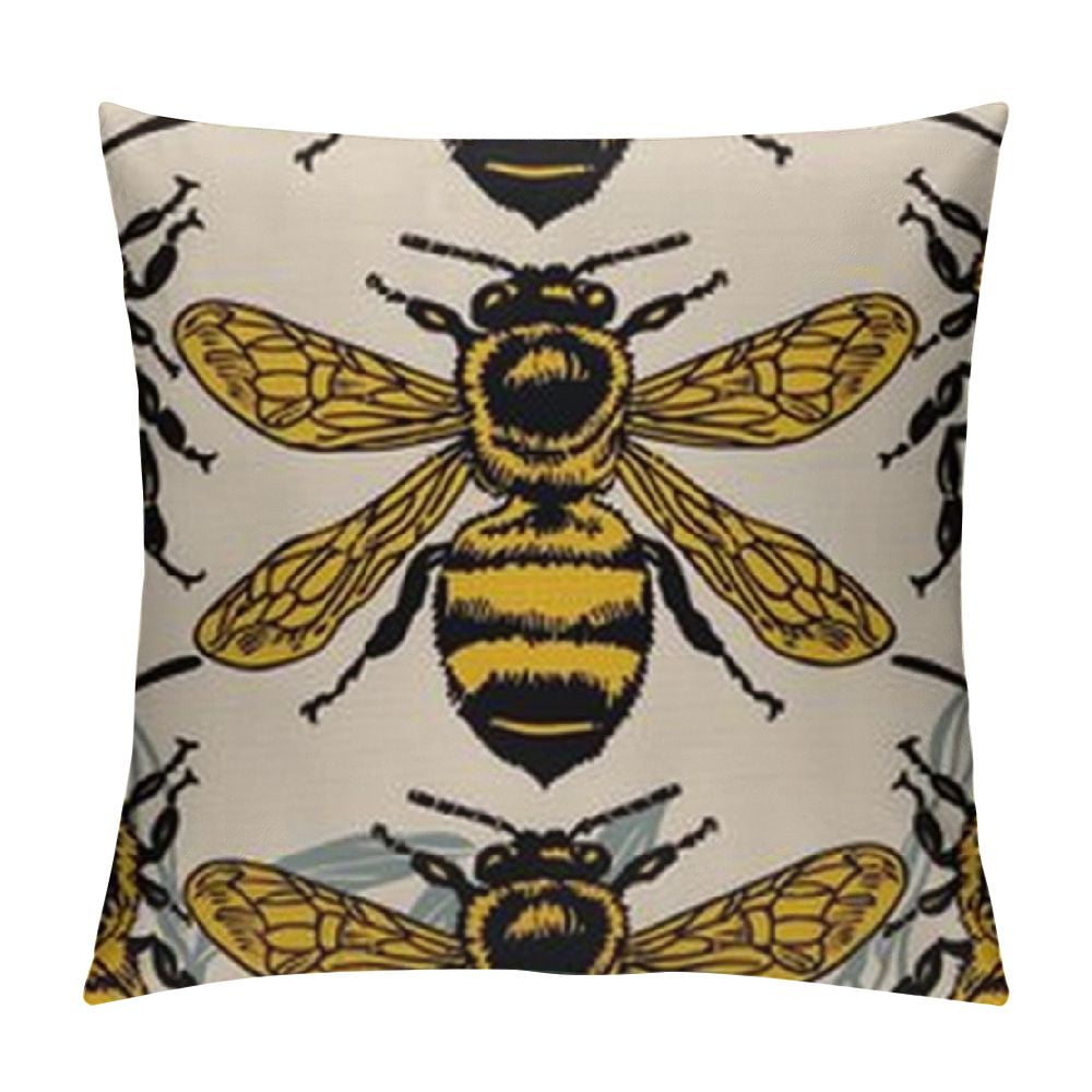 Chilfamy Bees Pillow Case,Decorative Throw Pillow Cover Honey Bee ...