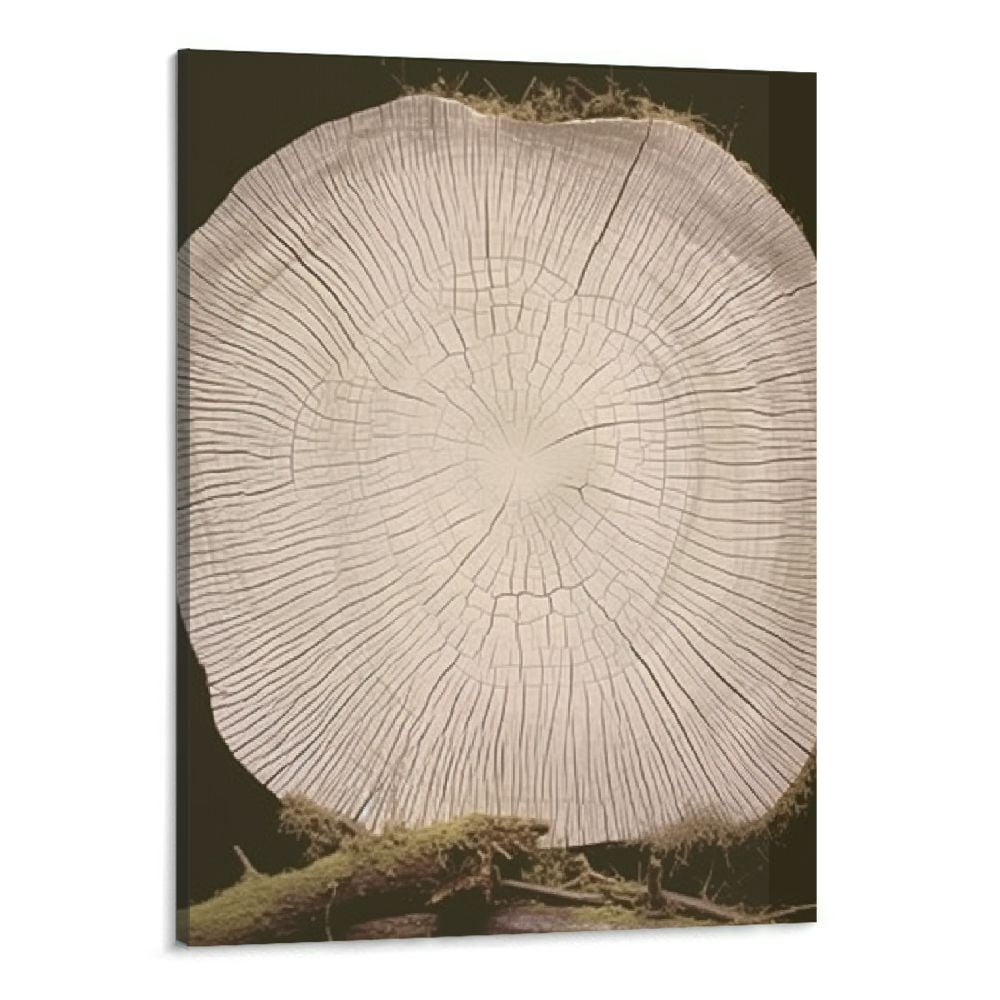 Chilfamy Beige Tree Ring Wall Art, Framed Canvas Wall Art Nordic Prints ...