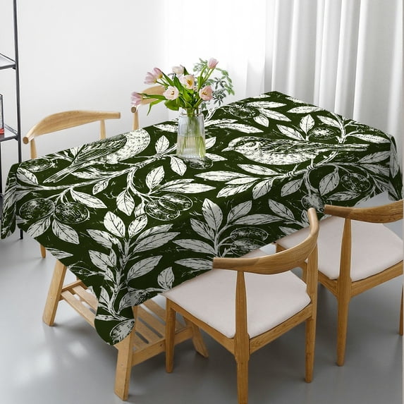 Chilfamy Birds Among Olive Branches Rectangle Dining Tablecloth ...