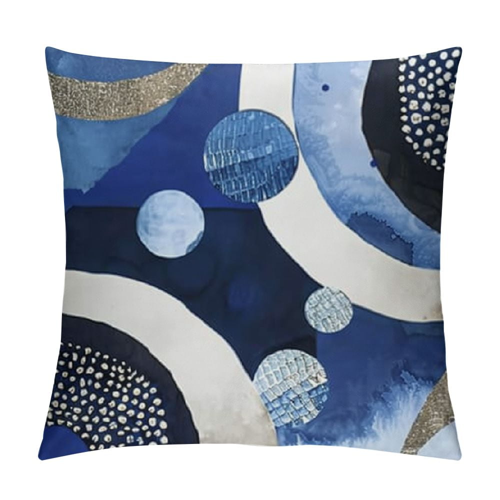 Chilfamy Blue Boho Pillow Covers Mid Century Modern Decorative ...