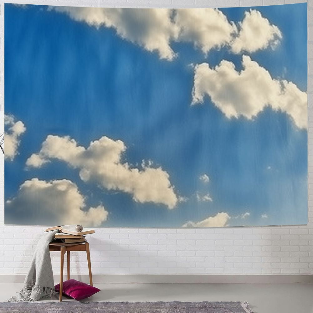 Chilfamy Blue Sky Tapestry White Cloud Tapestry Wall Hanging Ceiling ...