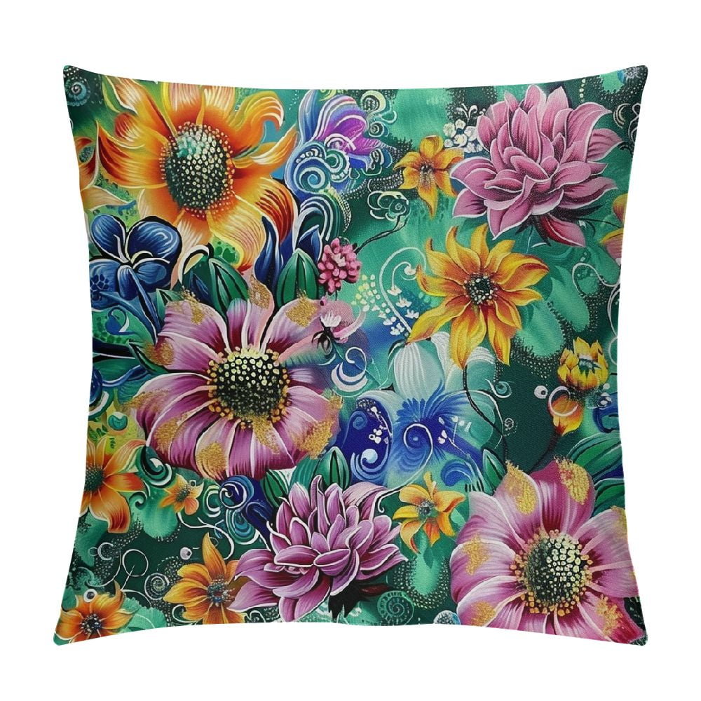 Chilfamy Bluish Violet Nature Daisy Throw Pillow Covers,Yellow ...