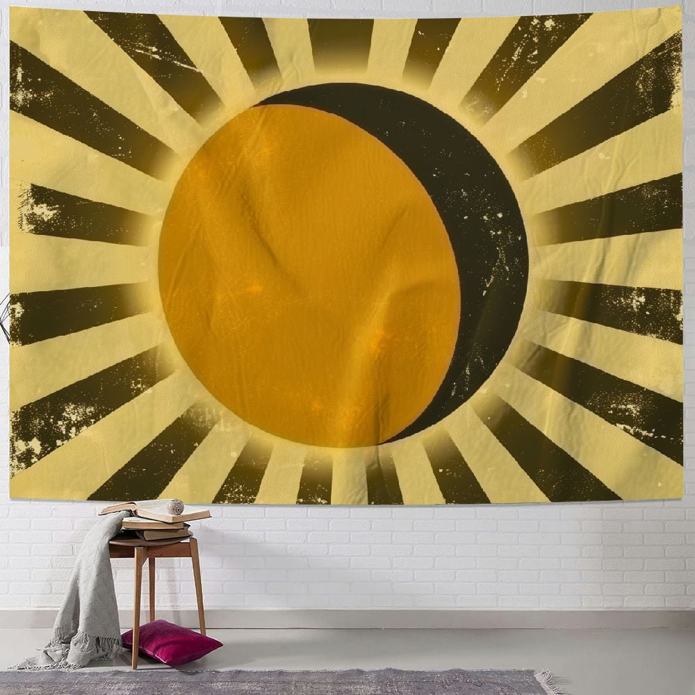 Chilfamy Boho Sun Tapestry Retro Sunrise Sunset Bohemian Aesthetic ...