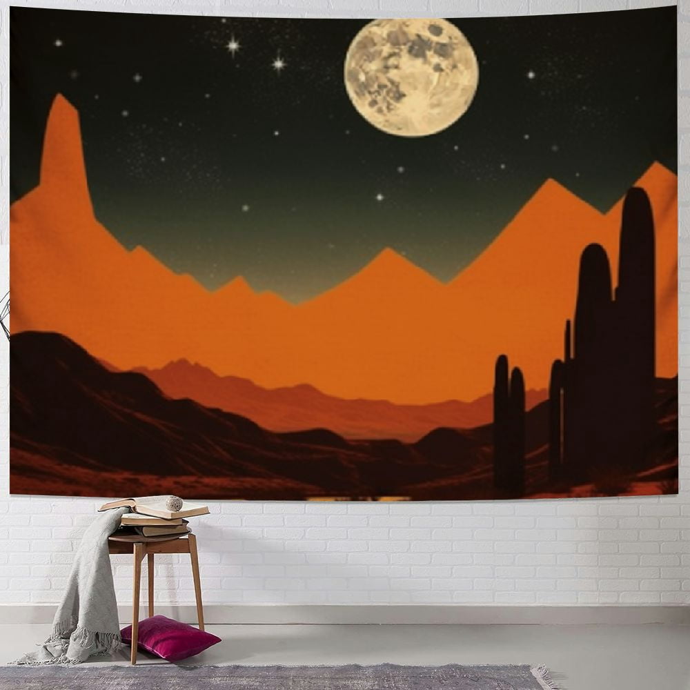 Chilfamy Boho Western Vertical Tapestry, Bohemian Mountain Desert ...