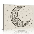 Chilfamy Botanical Crescent Moon Wall Art Canvas Print, Modern Wall ...