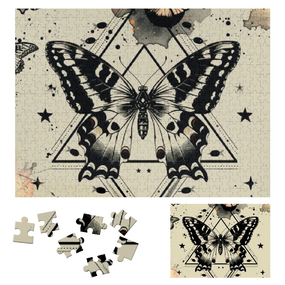 Chilfamy Butterfly Stars Triangle Wooden Jigsaw Puzzle for Adults and ...