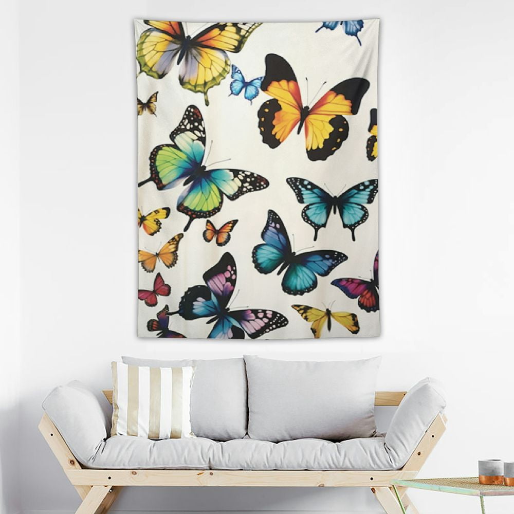 Chilfamy Butterfly Tapestry, Vivid Monarch Butterflies Flying Shades ...