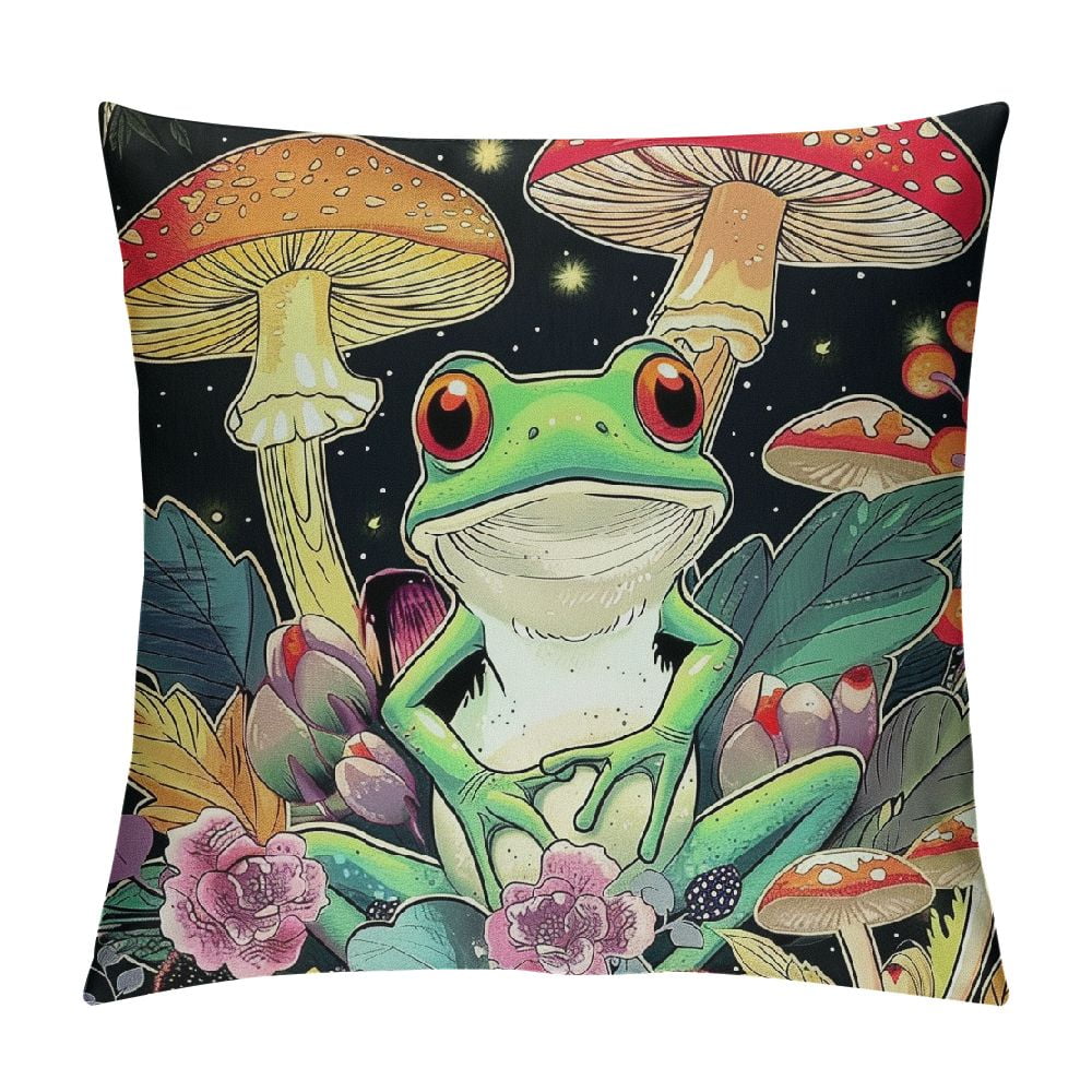 Chilfamy Cartoon Frog Pillow Cover for Living Room Couch Decor ...