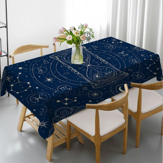 Chilfamy Celestial Hourglass And Zodiac Symbols Print Rectangle Dining ...