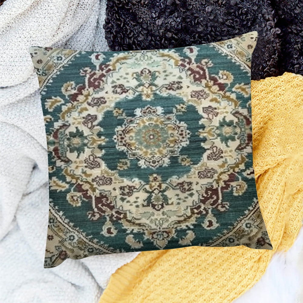 Chilfamy Circular Design Pillow Covers for Home Sofa Couch Linen 100% ...