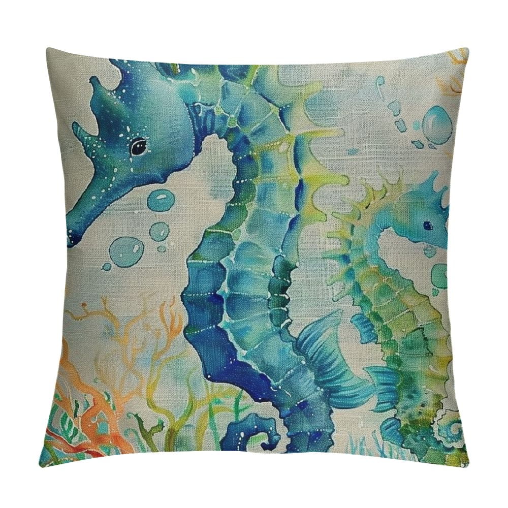Chilfamy Coastal Throw Pillow Covers Ocean Outdoor Beach Pillows Cover ...