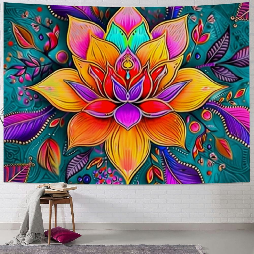Chilfamy Colorful Mandala Tapestry Hippie Bohemian Wall Hanging Indian ...