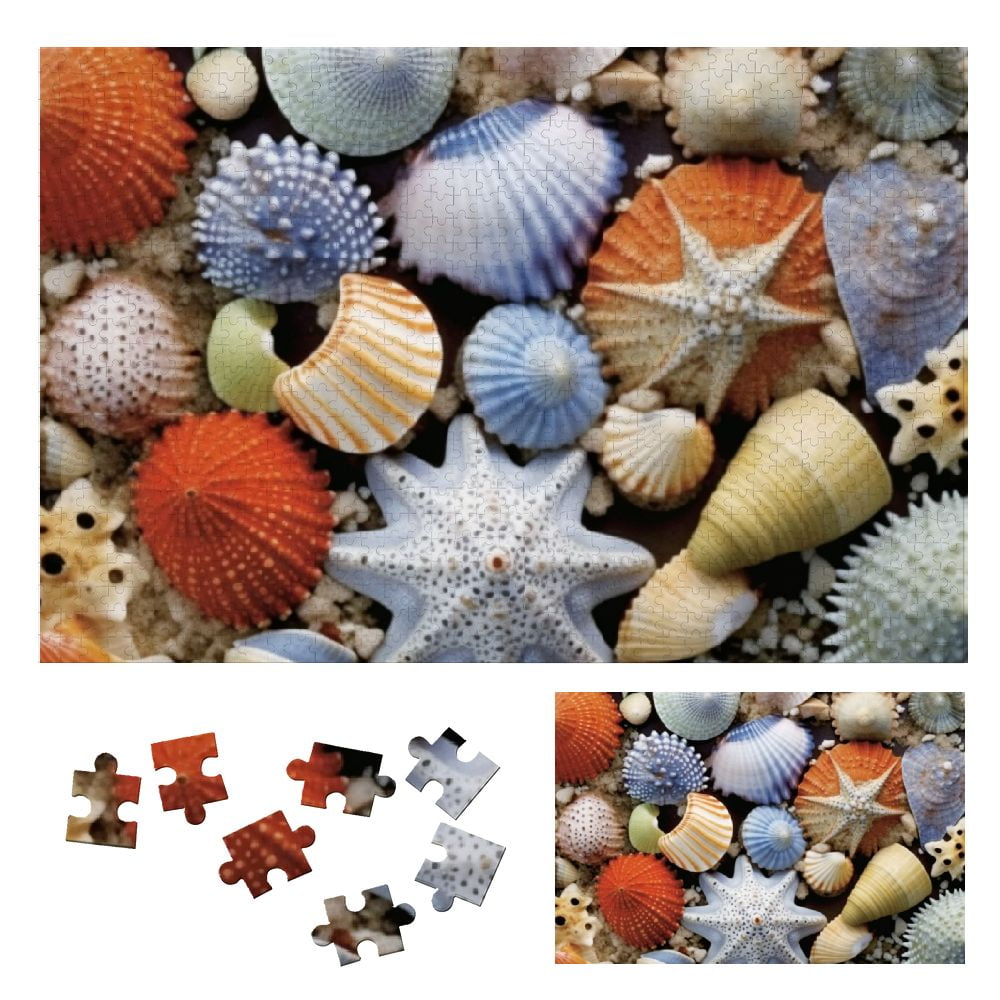 Chilfamy Colorful Seashell Puzzle for Adult, Ocean Beach Puzzle for ...