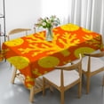 Chilfamy Coral and Sand Dollar Orange Pattern Rectangle Dining ...