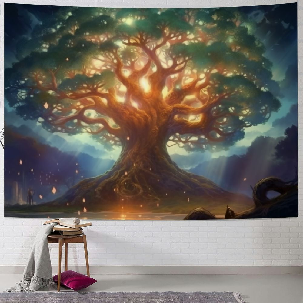 Chilfamy Cosmic Galaxy Tree of Life Tapestry for Bedroom Space Mountain ...