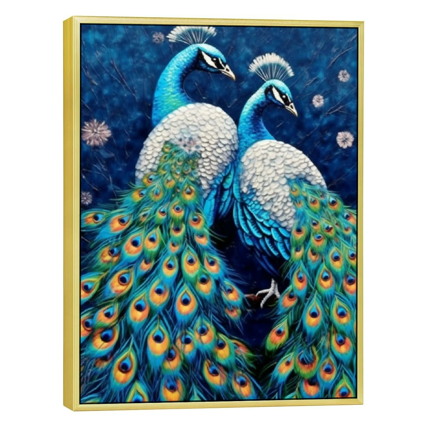 Chilfamy Couple Peacock Canvas Wall Art Phoenix with Vertical Colorful ...