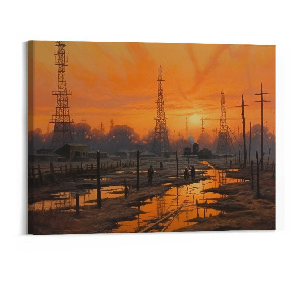 Chilfamy Creek Oil Field In Canvas Poster Holiday Gift Picture Modern ...