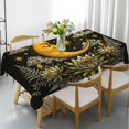 Chilfamy Crescent Moon And Lotus Print Rectangle Dining Tablecloth ...